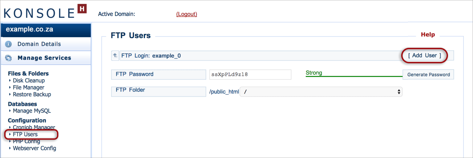 How to manage FTP Users via konsoleH - xneelo Help Centre