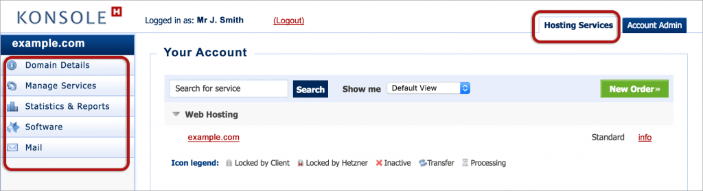 Services available via the konsoleH control panel - xneelo Help Centre