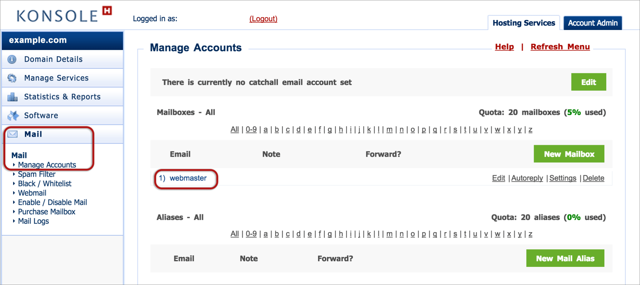 How to create a mailbox via konsoleH - xneelo Help Centre