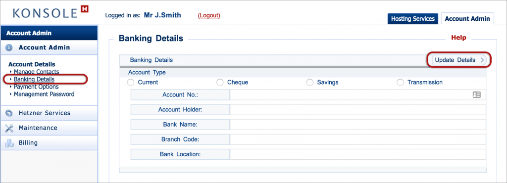 How to change your banking details via konsoleH - xneelo Help Centre