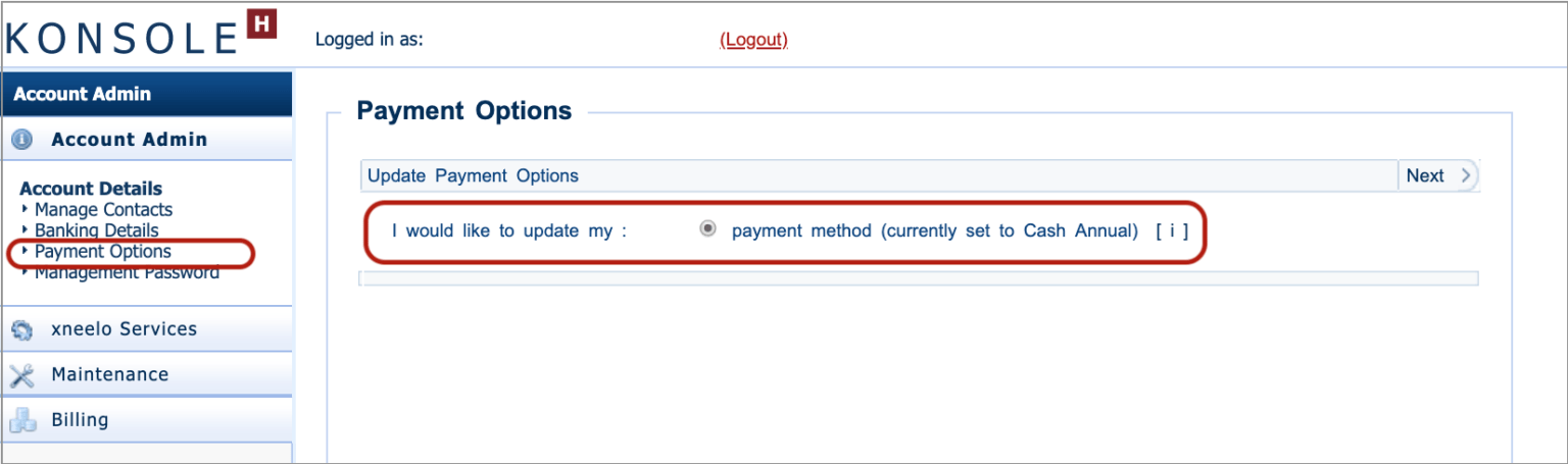 Update your account information via konsoleH - xneelo Help Centre