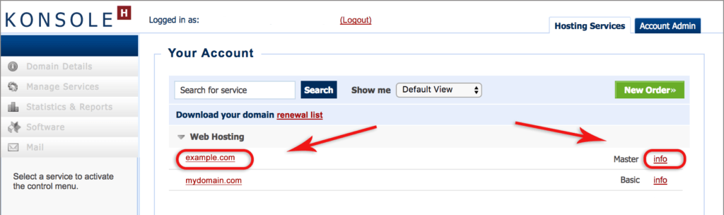 View your Hosting Account and Access Details via konsoleH - xneelo Help ...