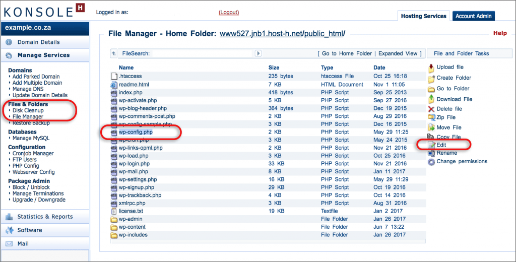 How to update database connection strings via konsoleH - xneelo Help Centre