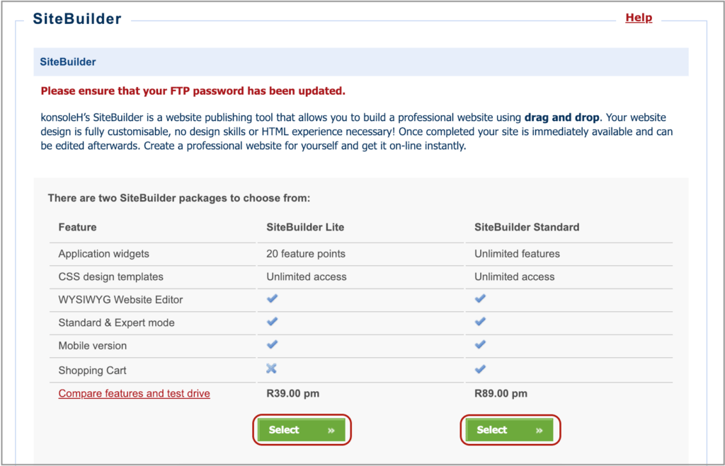 How to install SiteBuilder via konsoleH - xneelo Help Centre