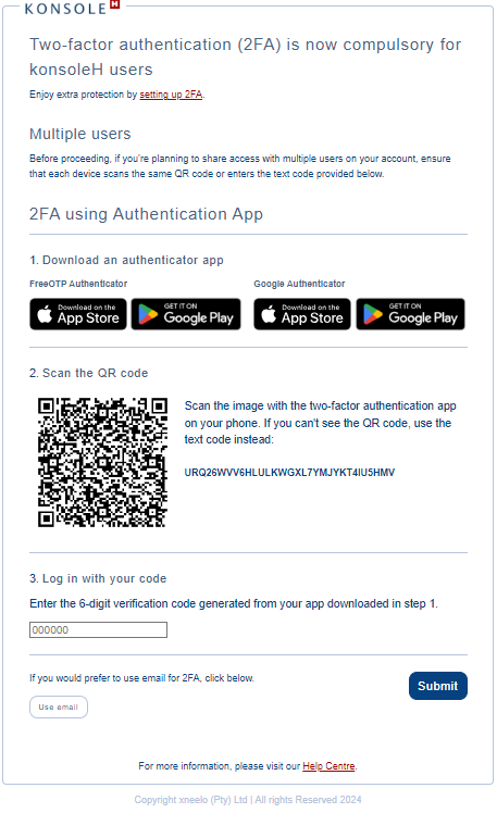 How to set up two-factor authentication in konsoleH - xneelo Help Centre